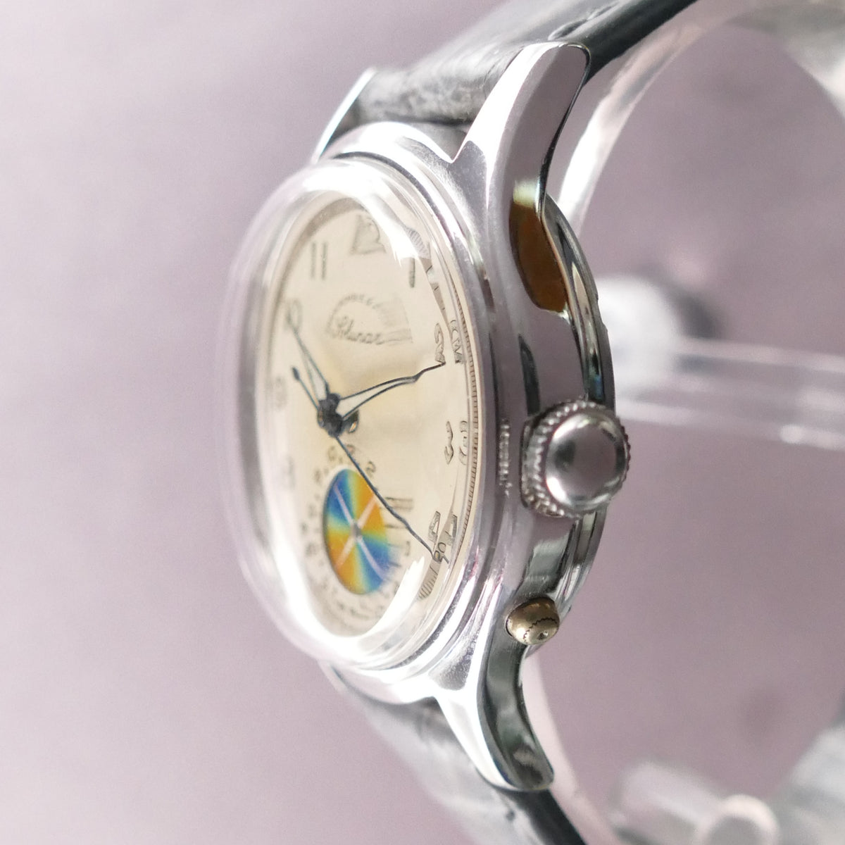 Abercrombie & Fitch / Heuer Solunar Stainless Steel Tidal Dial Watch ...