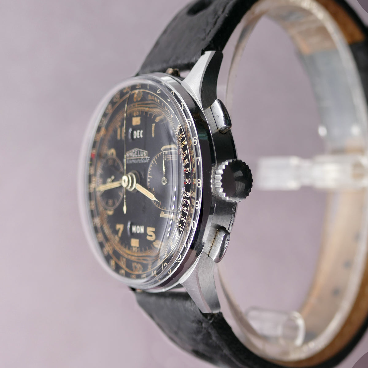 Angelus Chronodato Stainless Steel Radium Chronograph – Timeplex