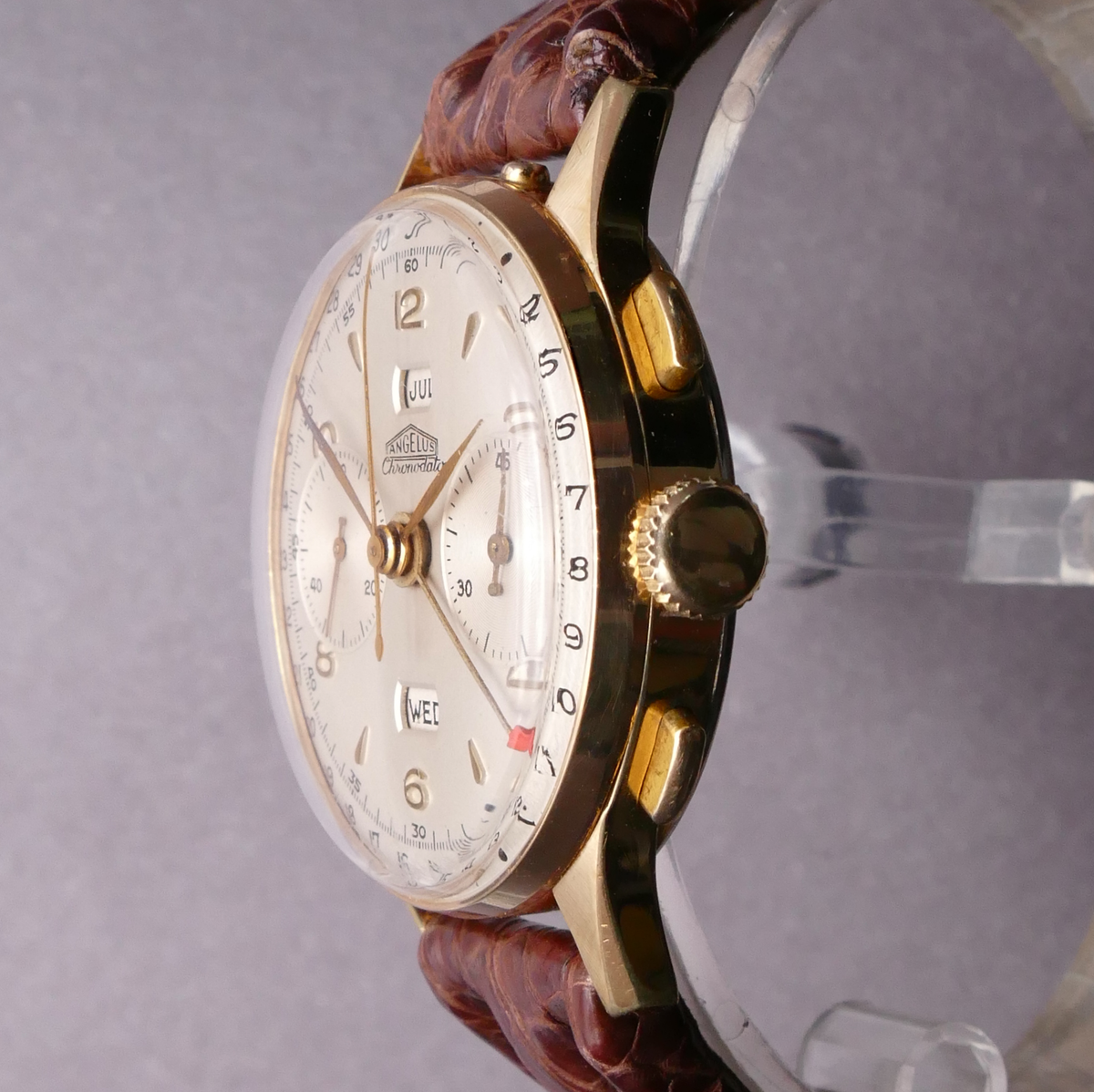 Angelus Chronodato Large 38mm Triple Date Chronograph – Timeplex