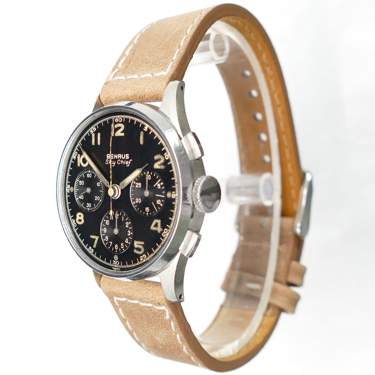 Benrus Sky Chief G280F Model VZ 3 Valjoux 72 Stainless Steel Vintage Chronograph Watch – Timeplex