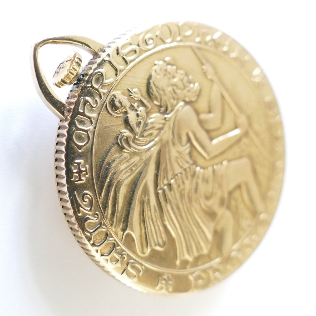 Movado 14K Gold St. Christopher Coin Edge Watch – Timeplex